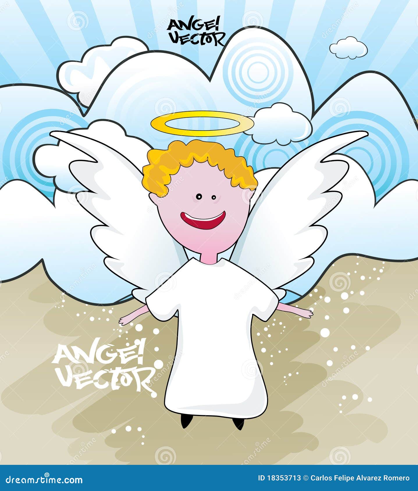 Angel cartoon stock vector. Illustration of style, kids - 18353713