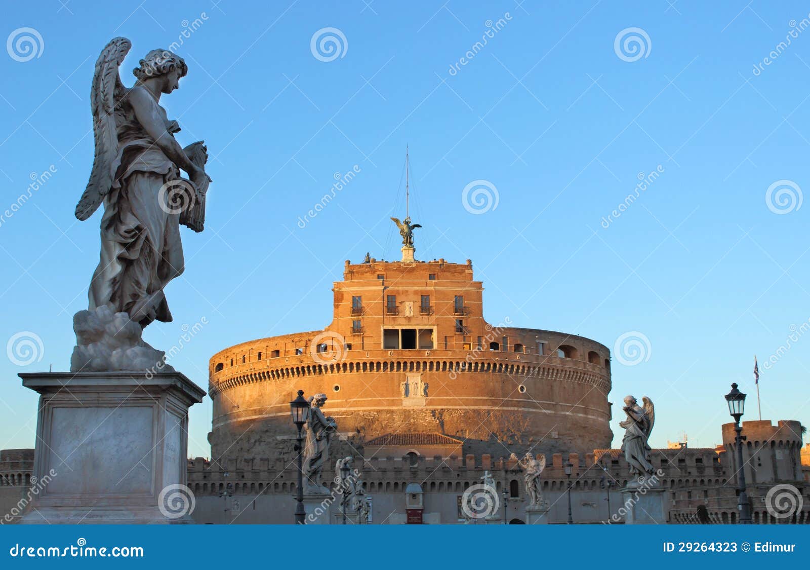 Angel and Castle stock image. Image of european, medieval - 29264323