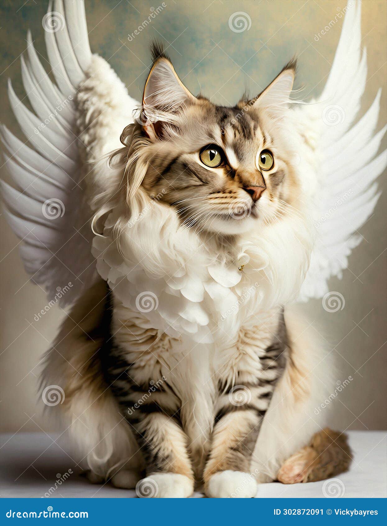 Angel Cat. Cute Angelic Kitty Stock Illustration - Illustration of ...