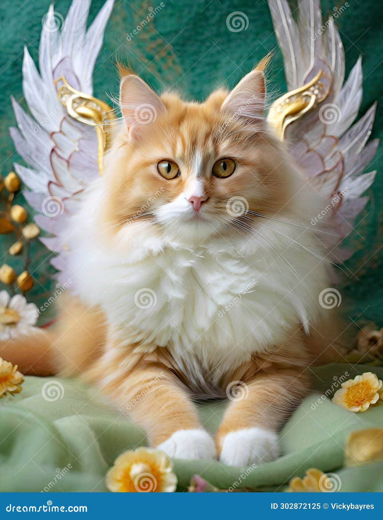 Angel Cat. Cute Angelic Kitty Stock Illustration - Illustration of ...