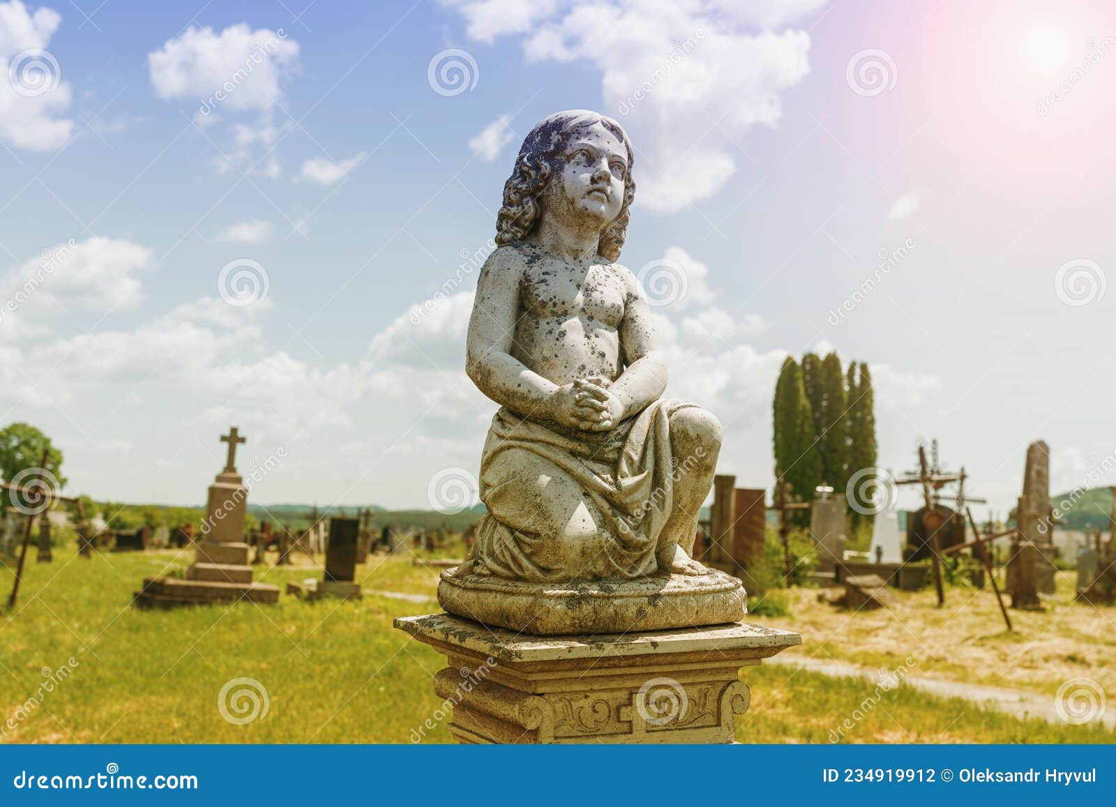 Angel Child in Prayer. Concept: Child Loss, Death of a Child Stock ...