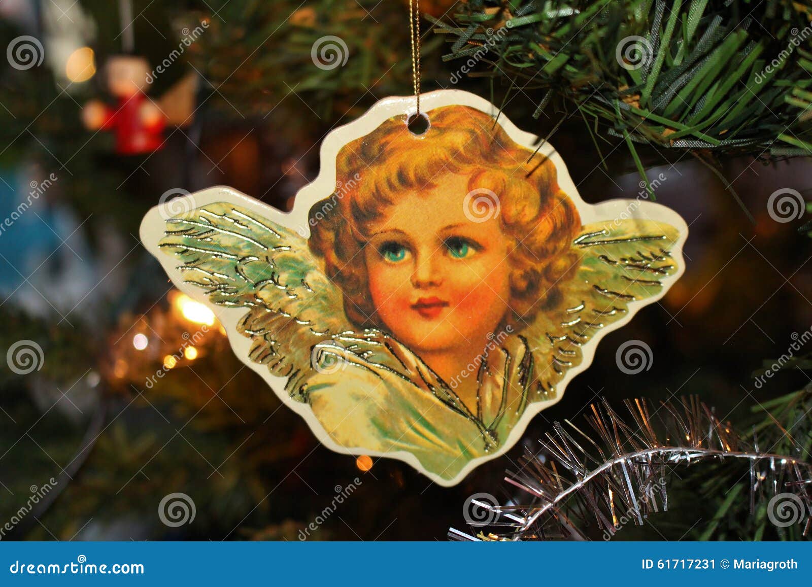 Angel in Christmas tree stock image. Image of christmas - 61717231
