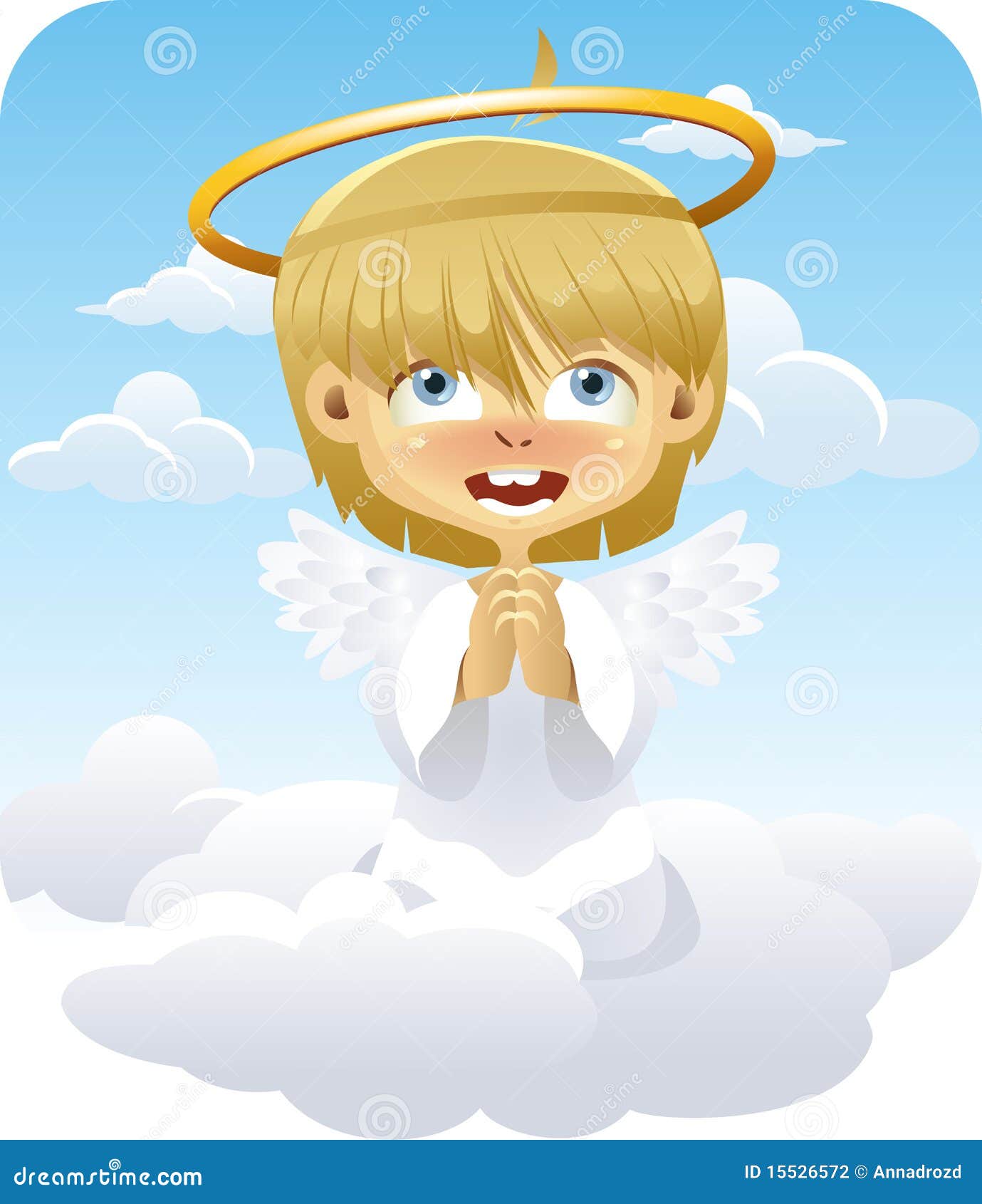 Angel on a cloud stock vector. Illustration of angelic - 15526572