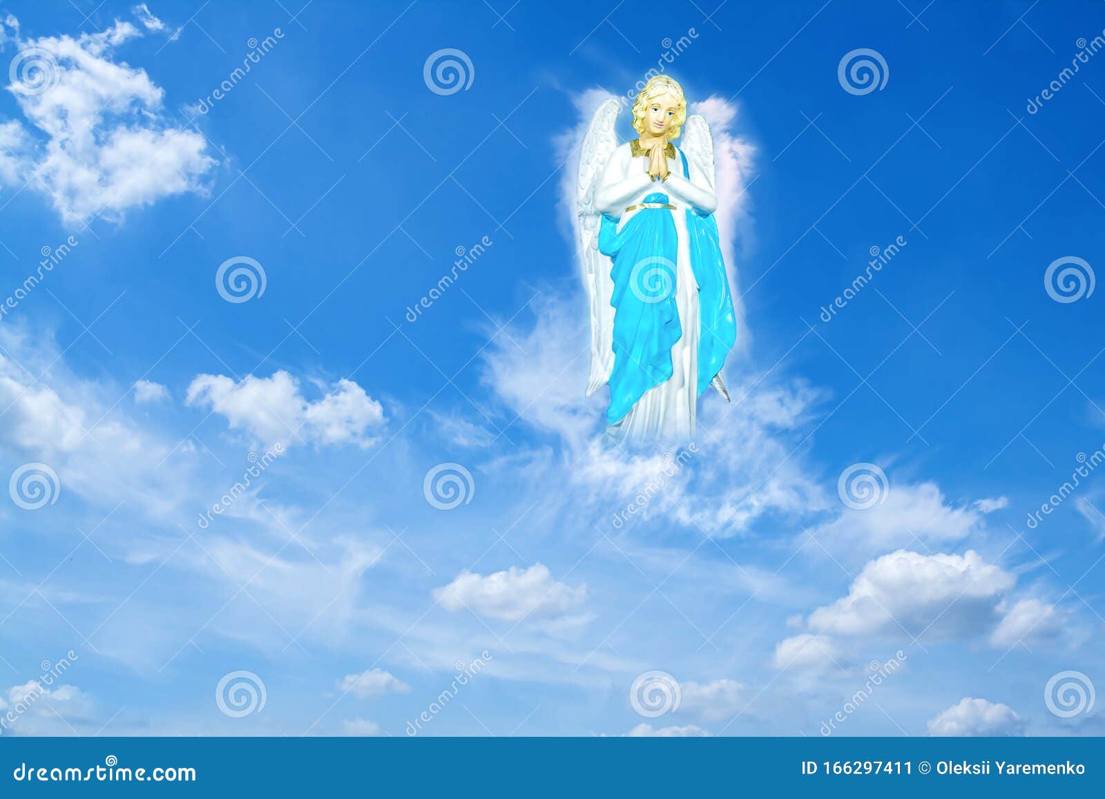 Angel in the clouds stock image. Image of dream, magic - 166297411
