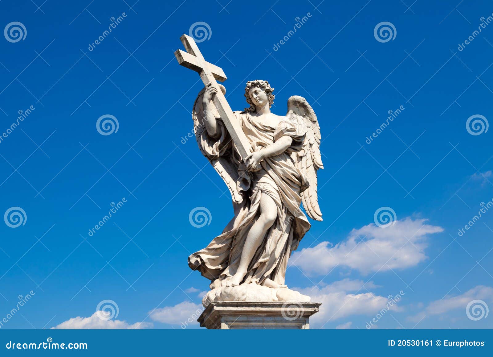 Angel with Cross stock image. Image of statue, italy - 20530161