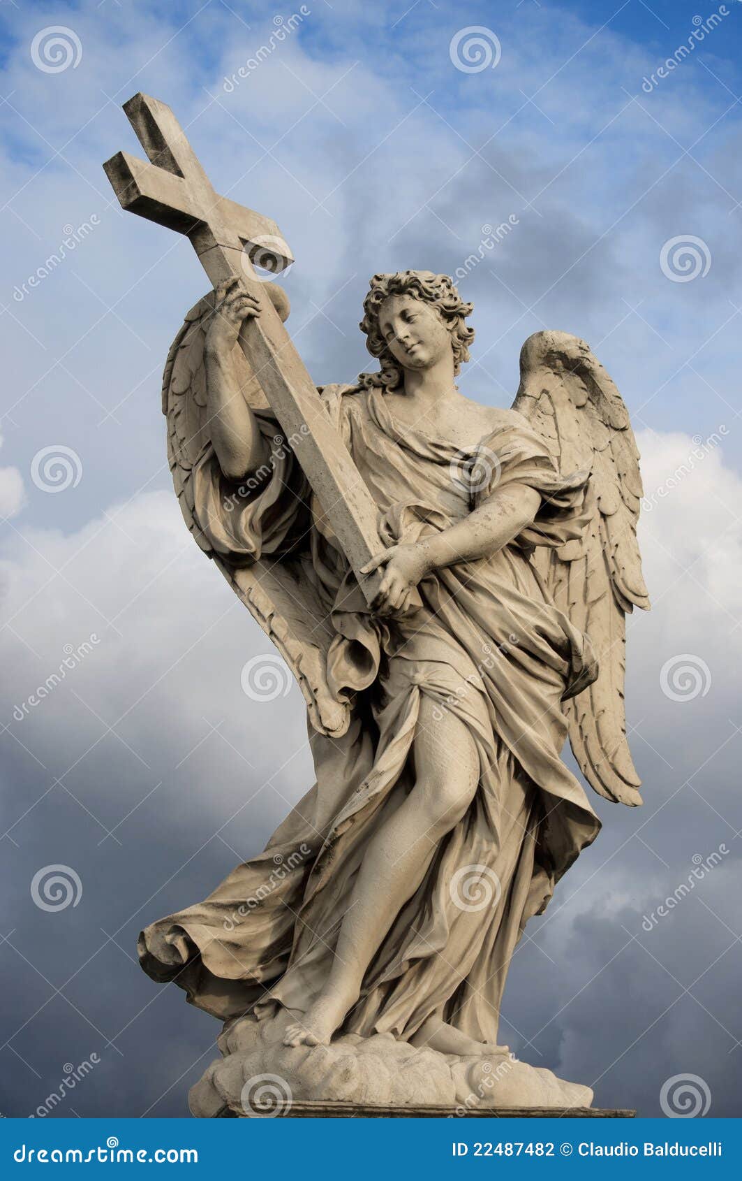 Angel with the Cross stock photo. Image of famous, catholic - 22487482