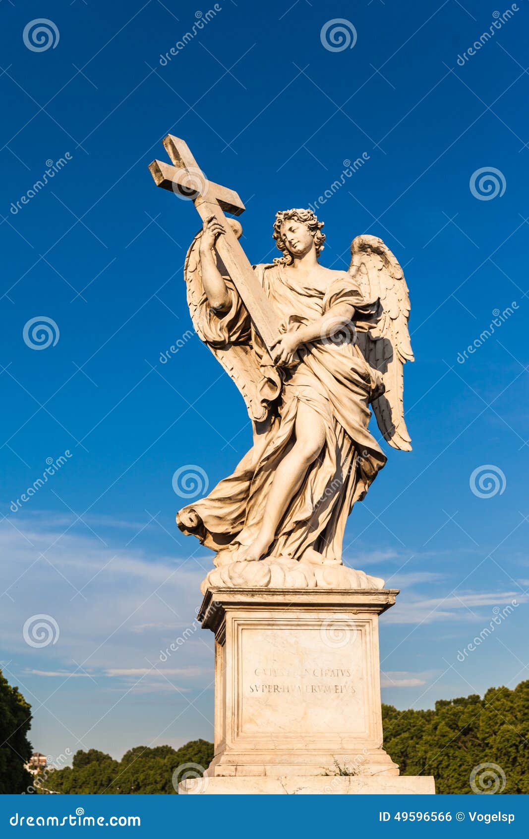 Angel with cross stock photo. Image of monument, angel - 49596566