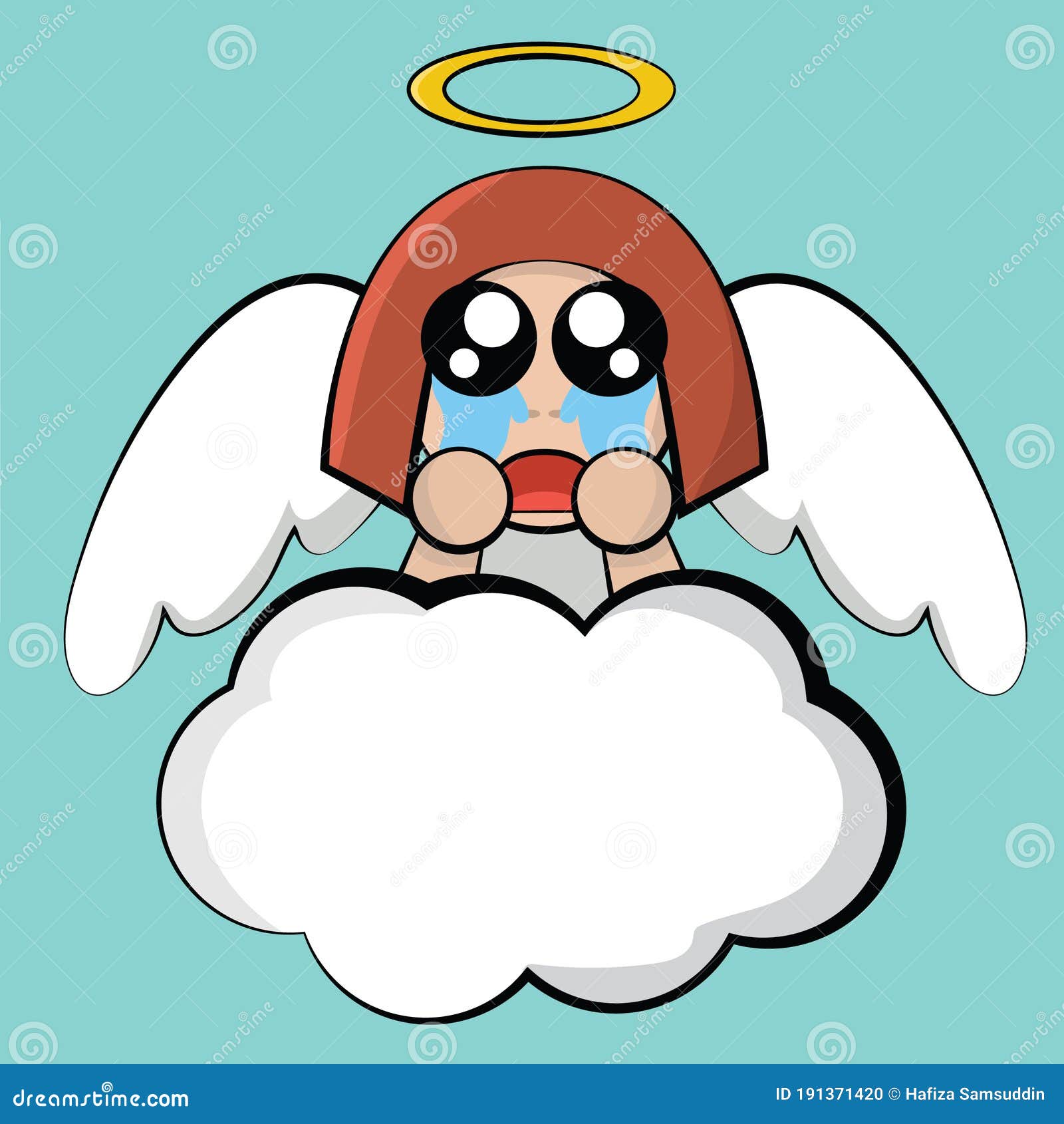 Angel with Crying Expression. Vector Illustration Decorative Design ...