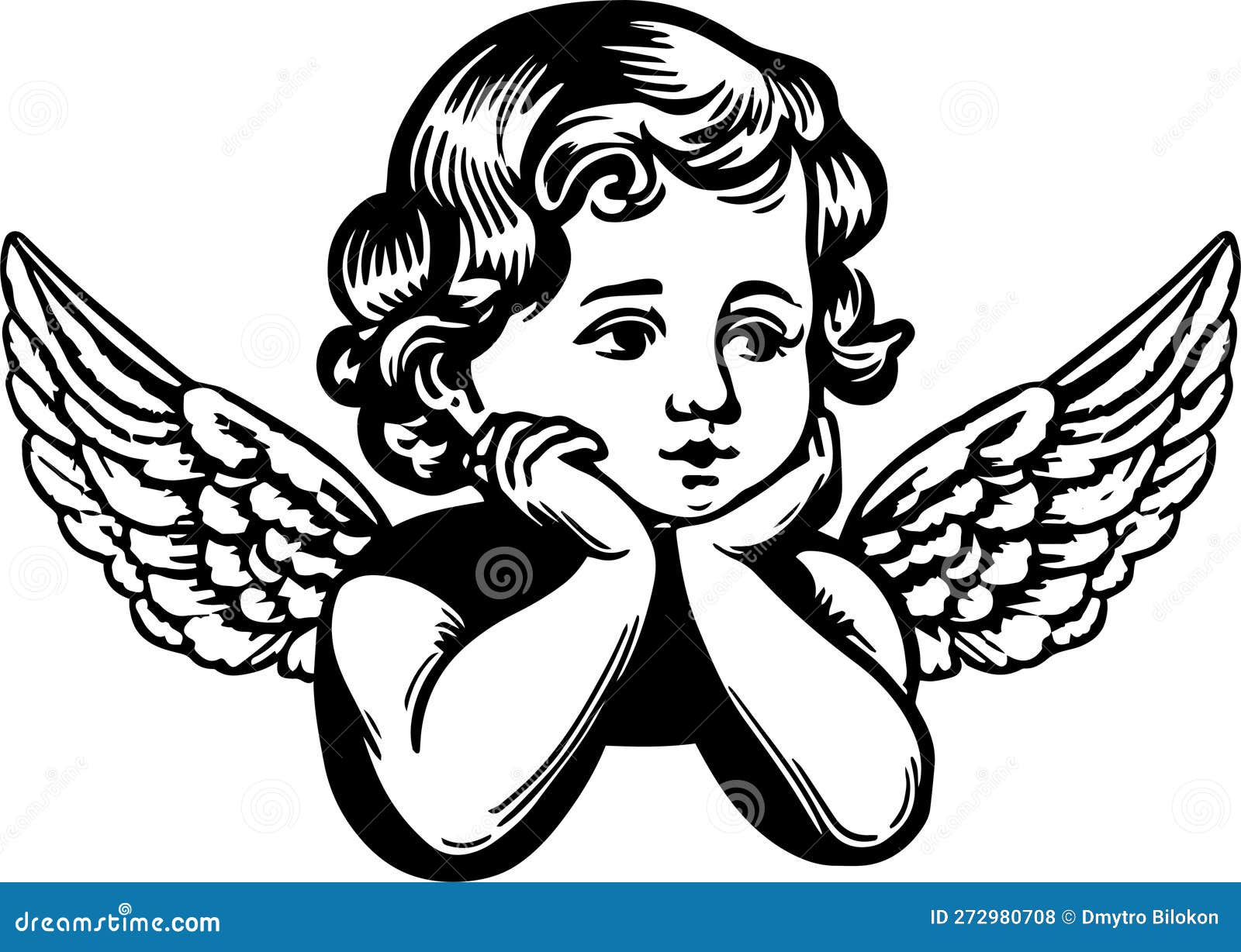 Angel Cupid Vector Illustration, Stock Vector - Illustration of head ...