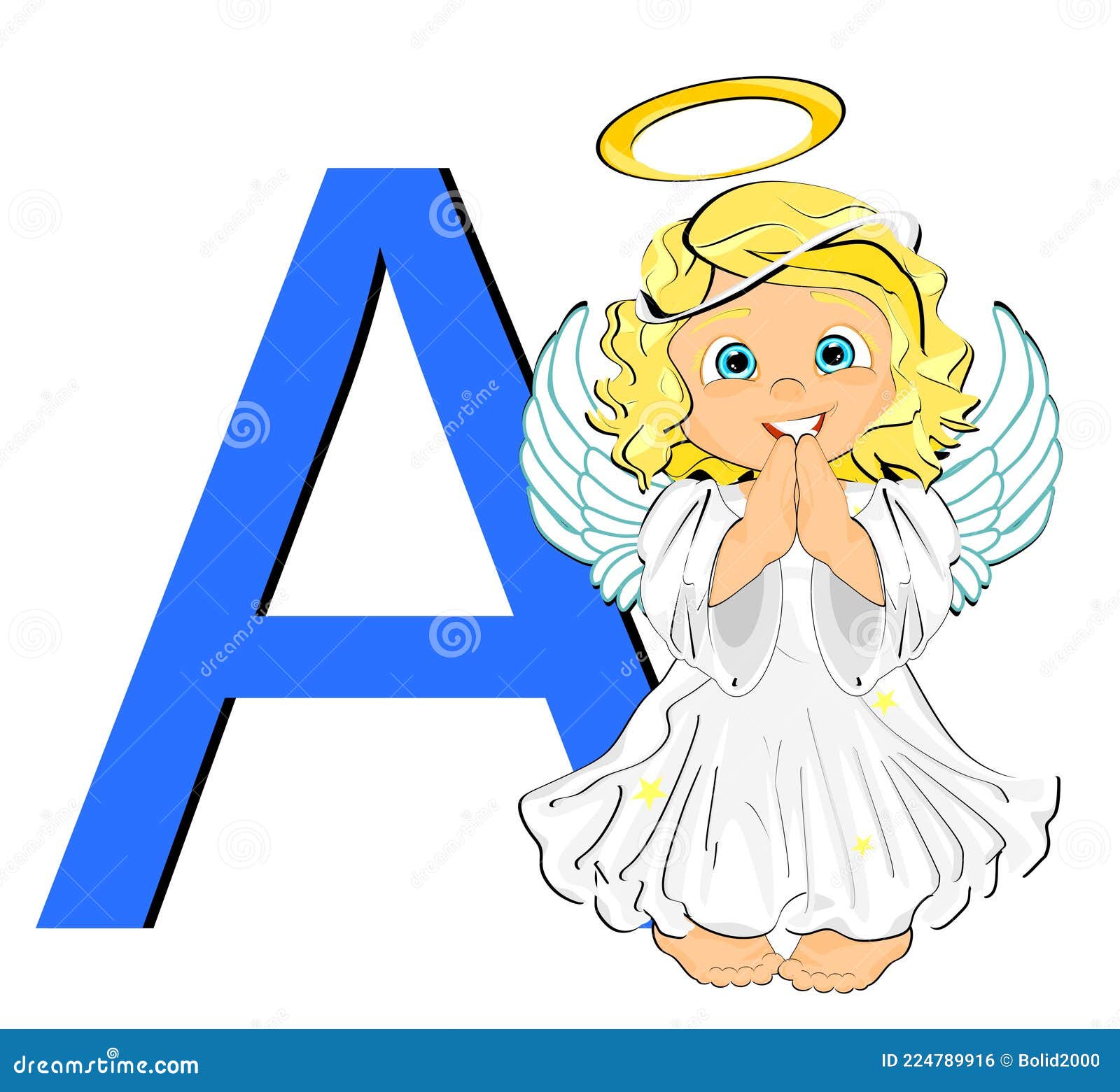Cute angel cartoon stock illustration. Illustration of childhood ...