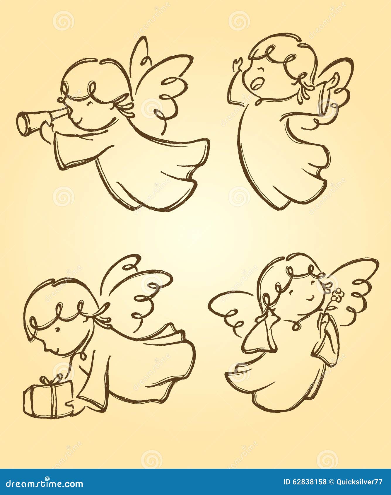 Angel Cute Set stock vector. Illustration of character - 62838158