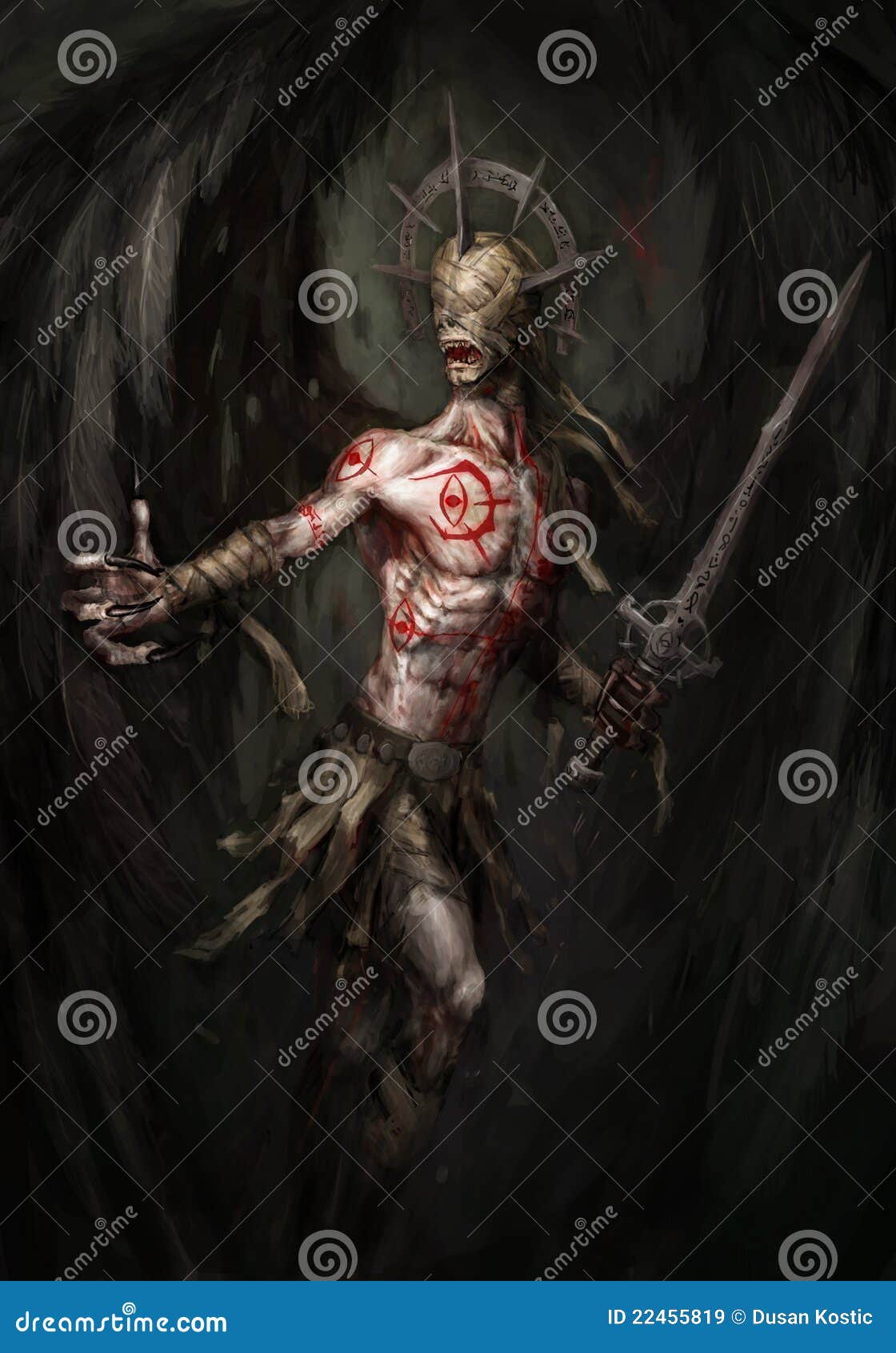 Angel of death stock illustration. Illustration of fallen - 22455819
