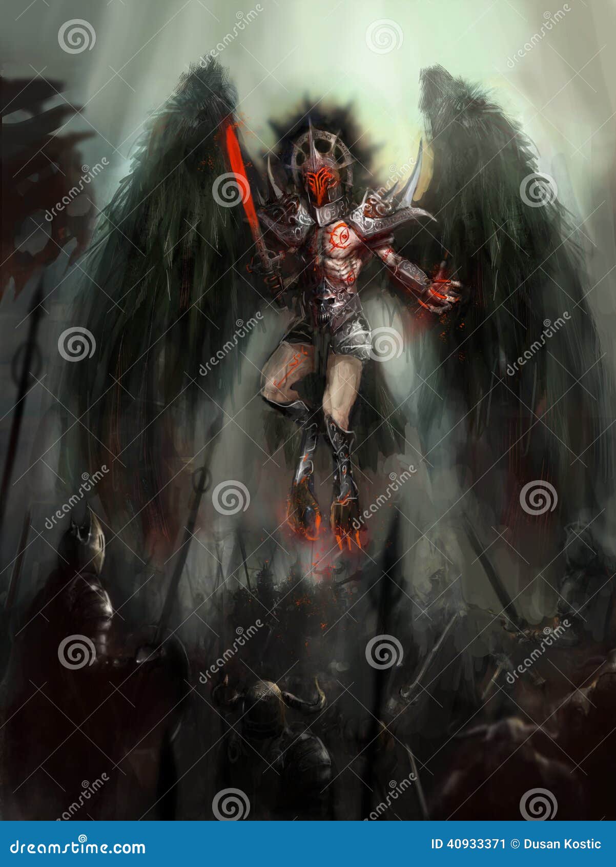 Angel, Death Outline Blue Neon Icon. Detailed Set Of Death ...