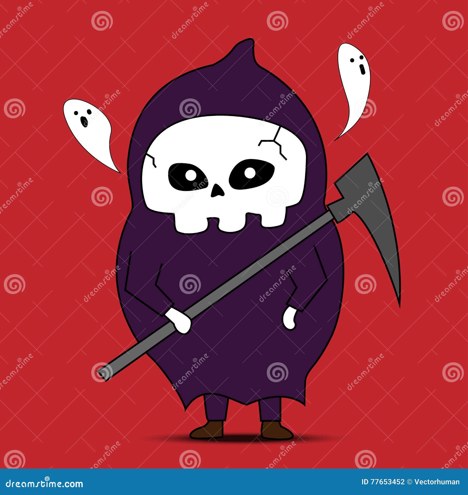 Angel of Death Cartoon Vector Stock Vector - Illustration of scythe ...