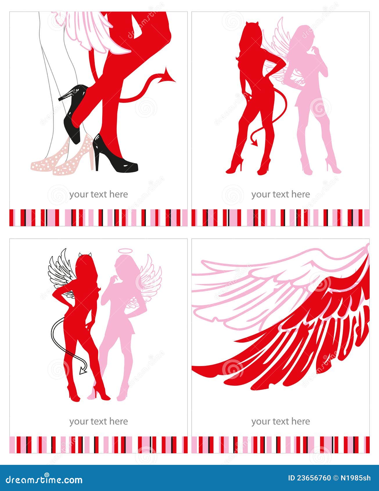 Angels And Demons - Symbols Of Good And Evil Stock Illustration ...