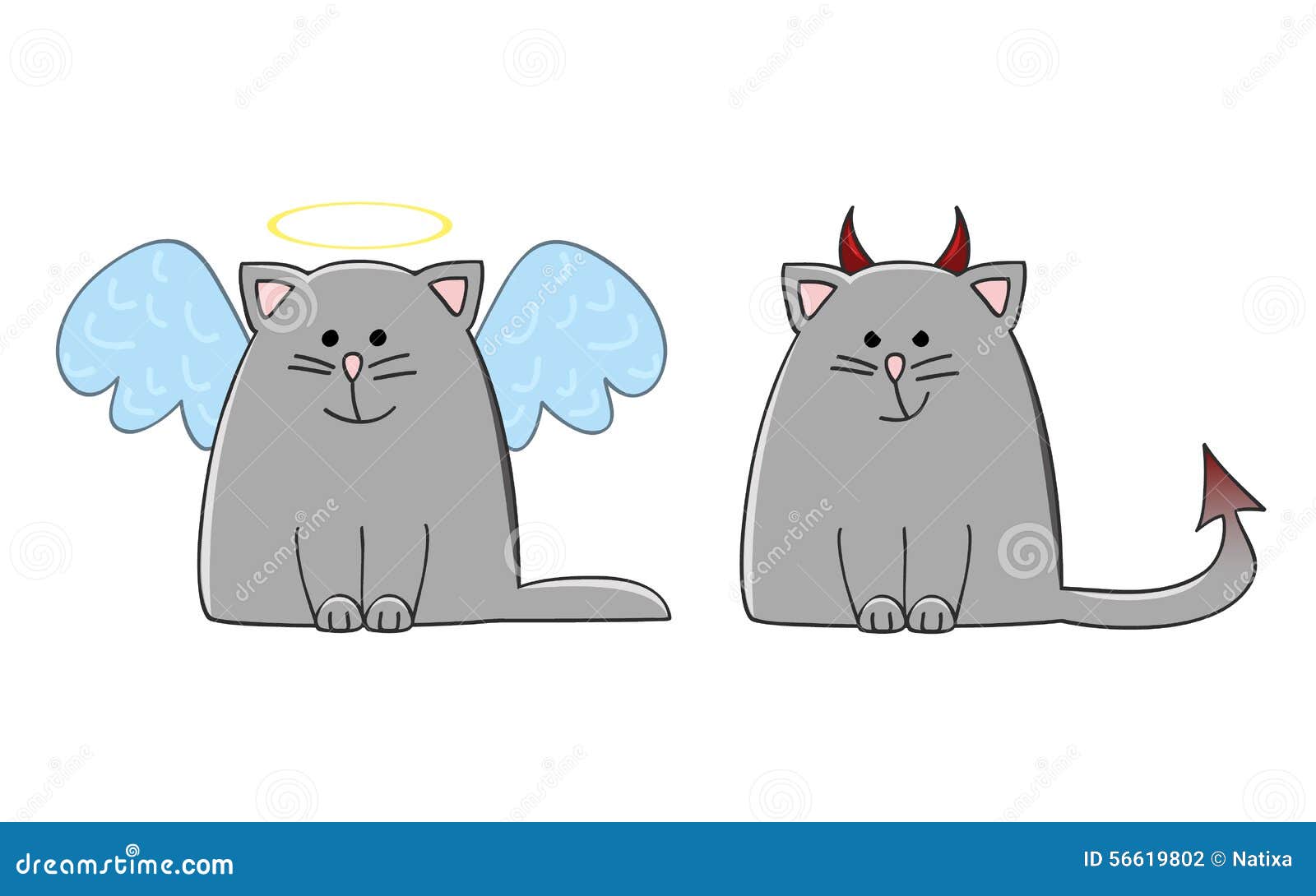 Angel demon cat stock vector. Illustration of hell, demon - 56619802