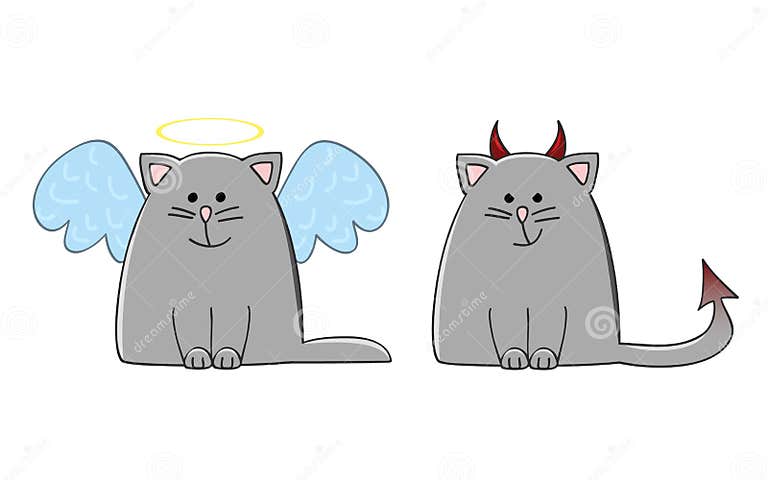 Angel demon cat stock vector. Illustration of hell, demon - 56619802