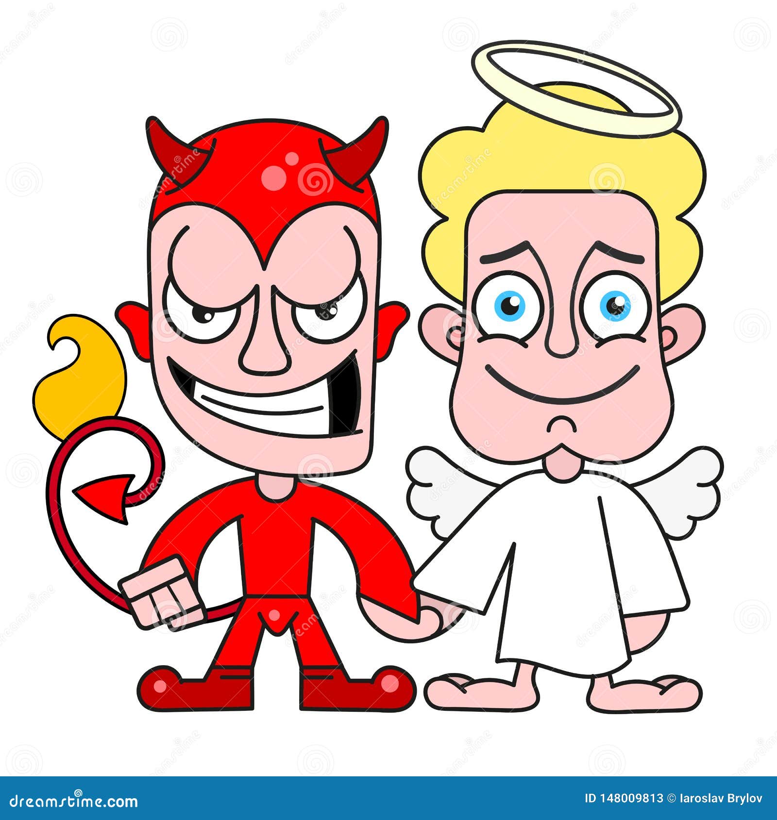Angel and Demon Good and Evil Vector for T-shirt Stock Vector ...
