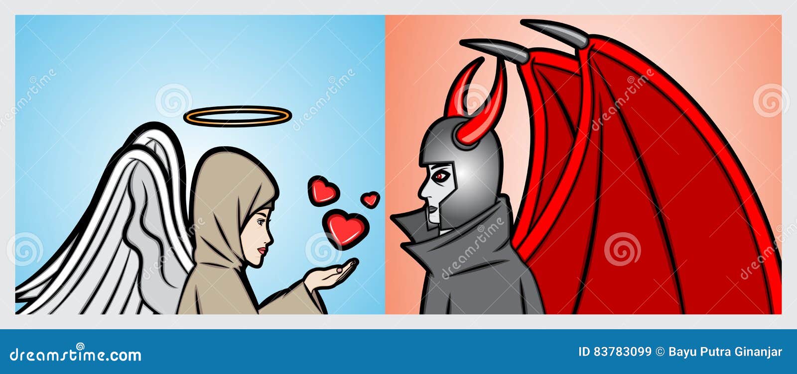 Angel and Demon stock vector. Illustration of temptation - 83783099