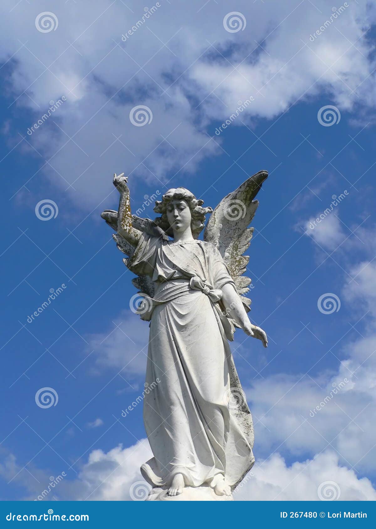 Angel Descending from Clouds Stock Photo - Image of stone, descending ...