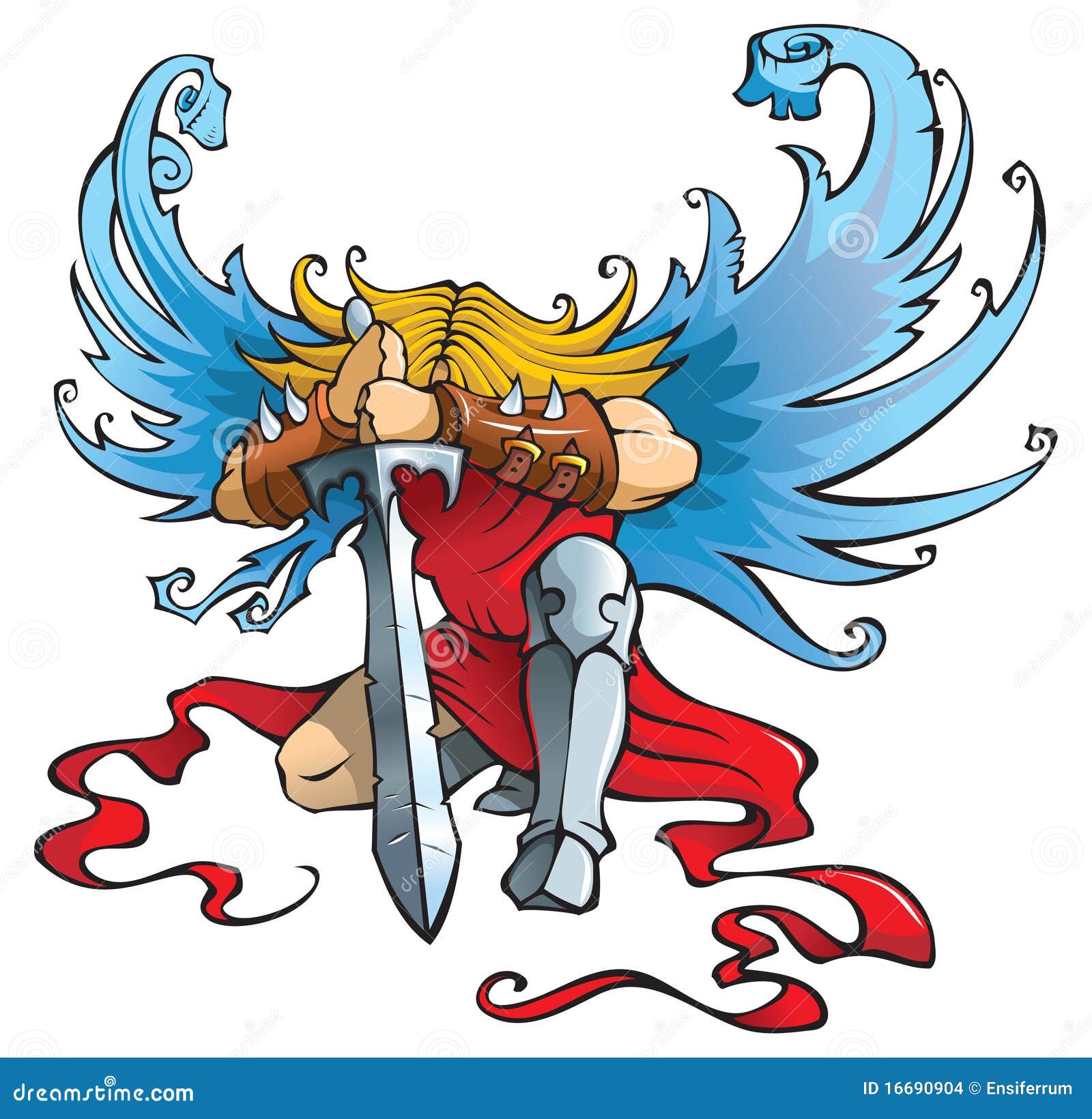 Angel the Destroyer stock vector. Illustration of kneel - 16690904
