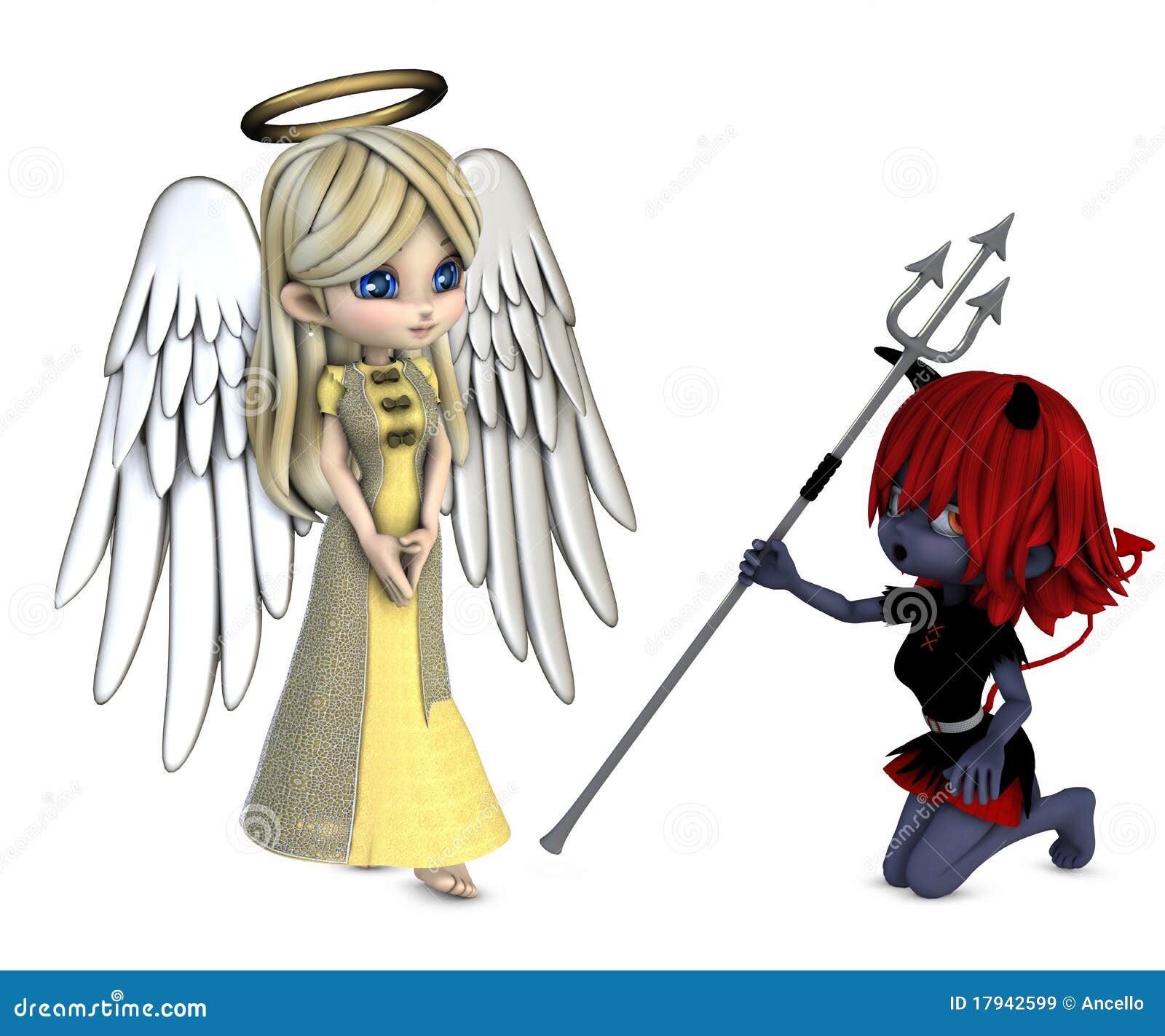 Angel and devil stock illustration. Illustration of heaven - 17942599
