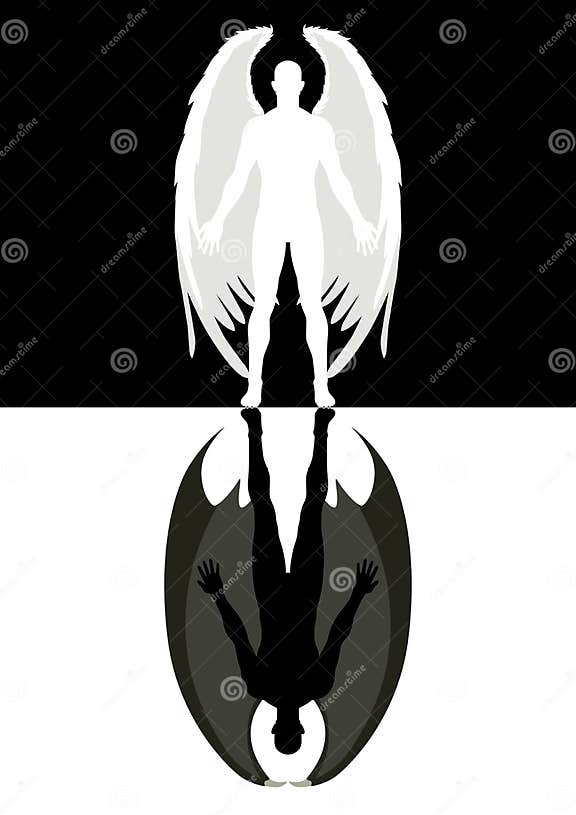 Angel and Devil stock vector. Illustration of yang, hell - 25885913