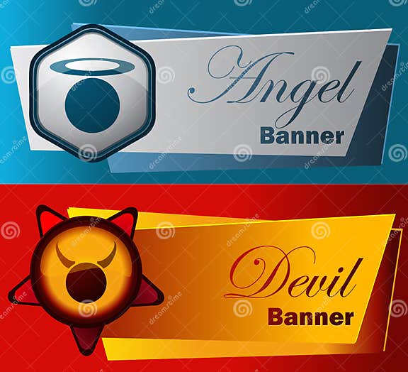 Angel and Devil Banners. stock vector. Illustration of banner - 79513934