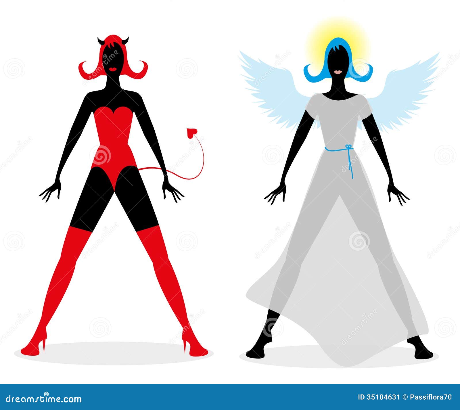 Angel or devil? stock illustration. Illustration of love - 35104631