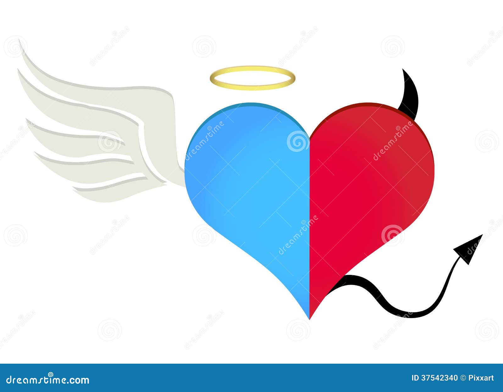 Angel And Devil Illustration, Stick Figure Icon Man Cartoon Vector ...