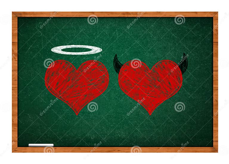 Angel and devil in love stock illustration. Illustration of classroom ...