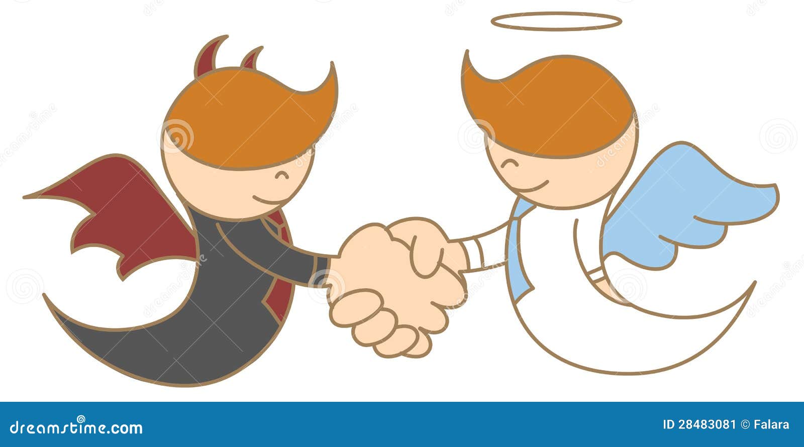 Angel and Devil Shaking Hand Stock Vector - Illustration of sketch ...