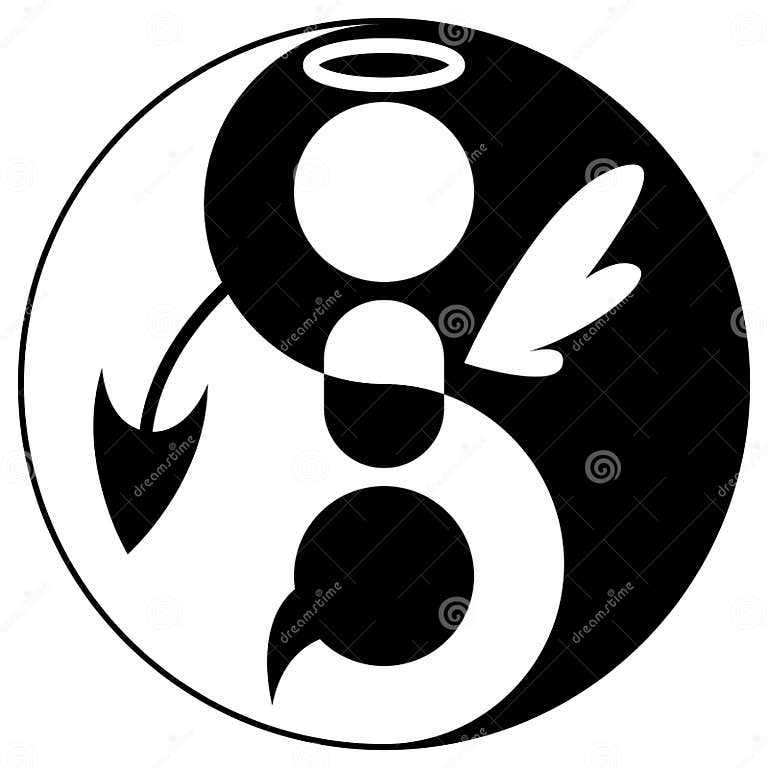 Angel and devil stock vector. Illustration of circle - 86569530