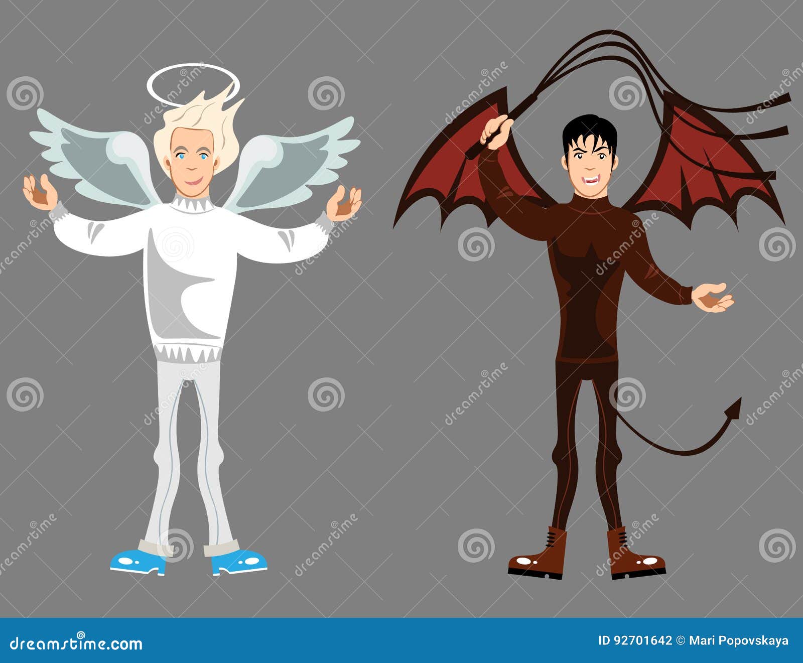 Angel and devil . stock vector. Illustration of good - 92701642