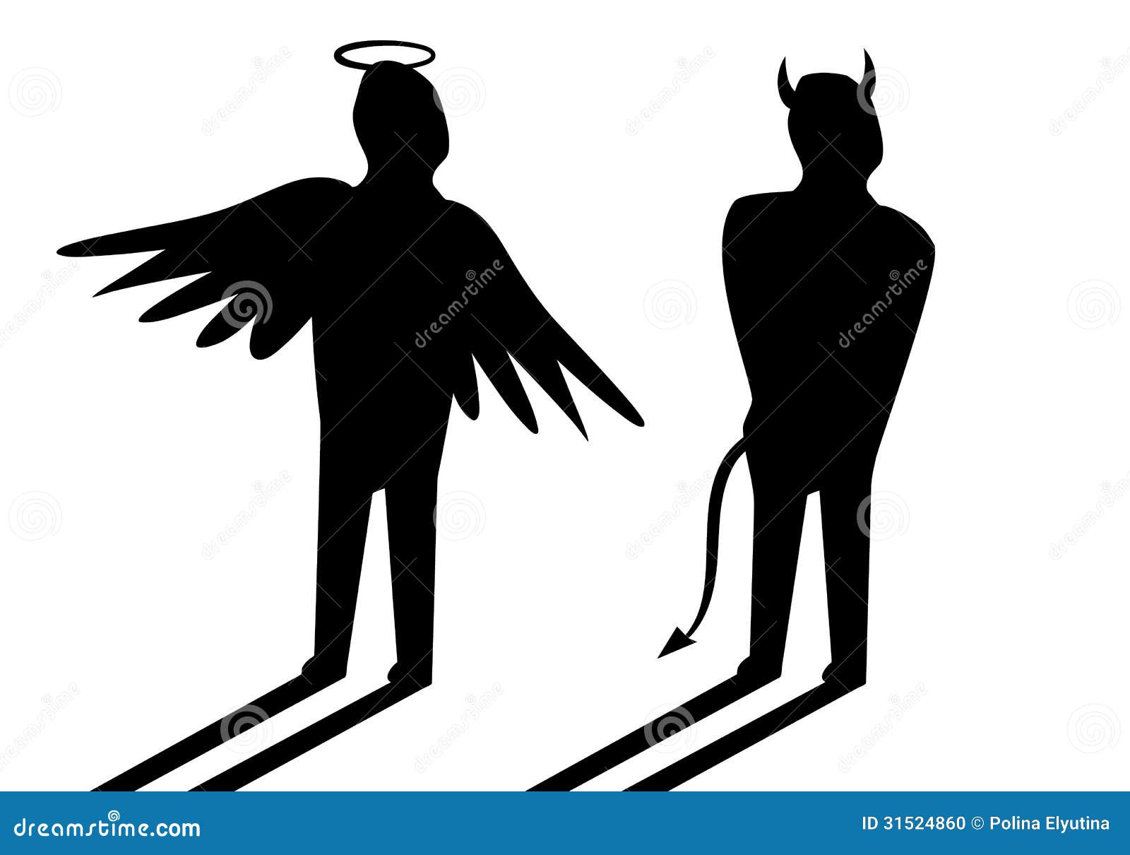 Angel and devil stock vector. Illustration of praying - 31524860