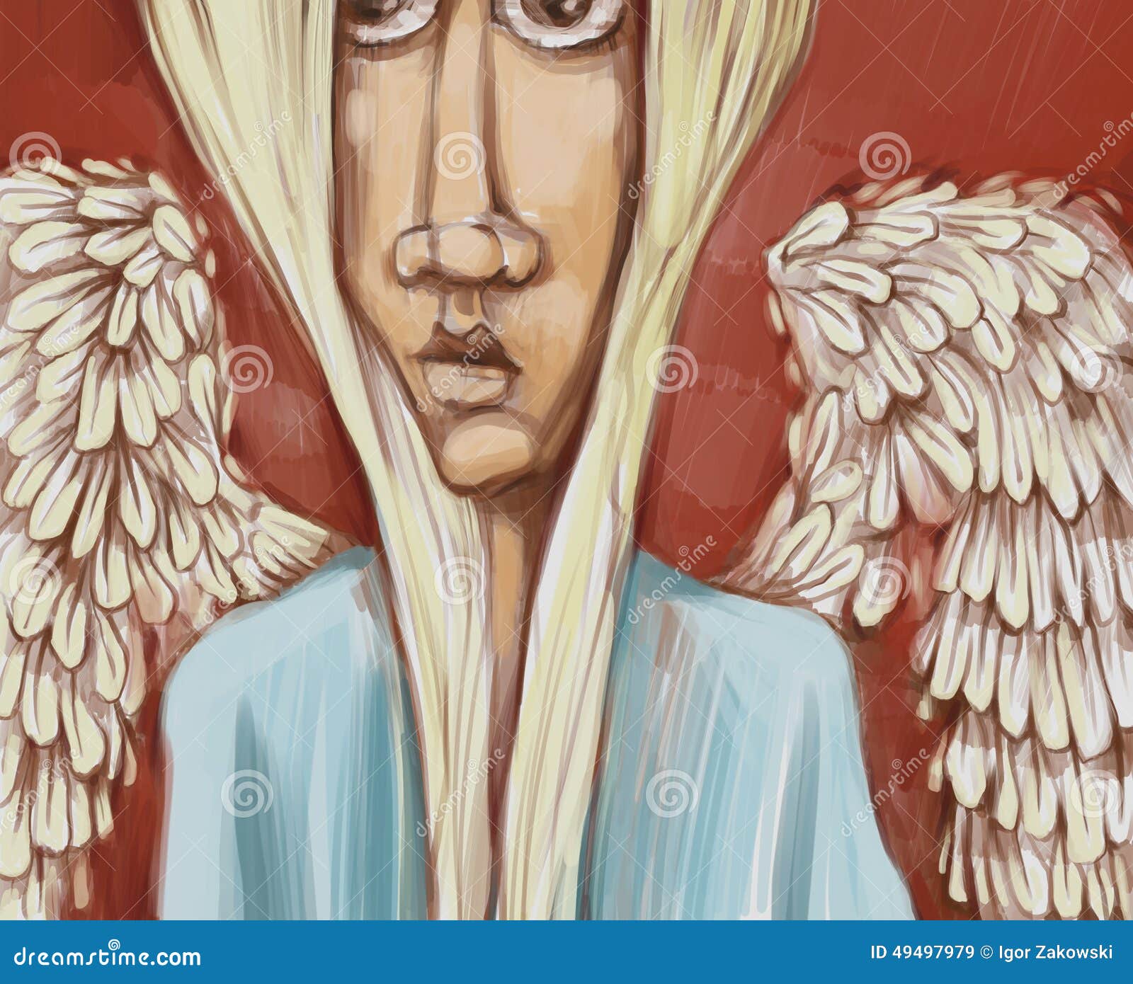 Angel digital painting stock illustration. Illustration of angel - 49497979