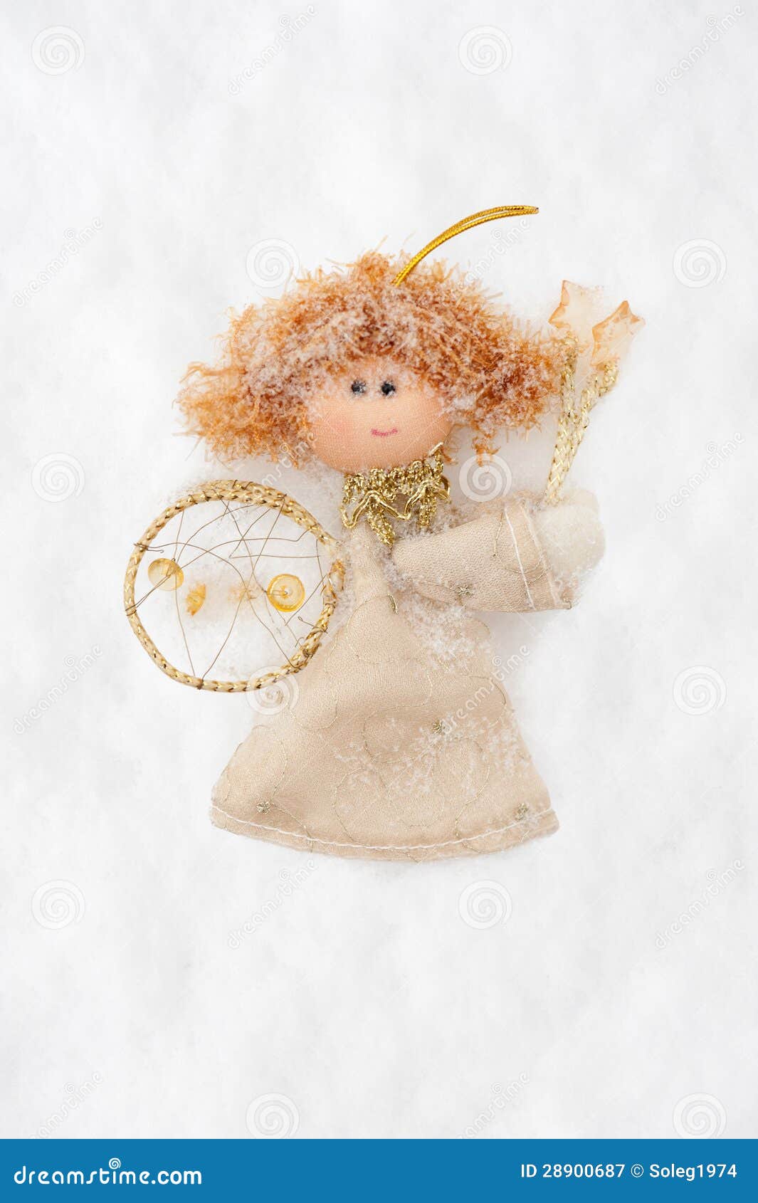 Angel Doll Made from Fabric on Snow Stock Image - Image of cute ...