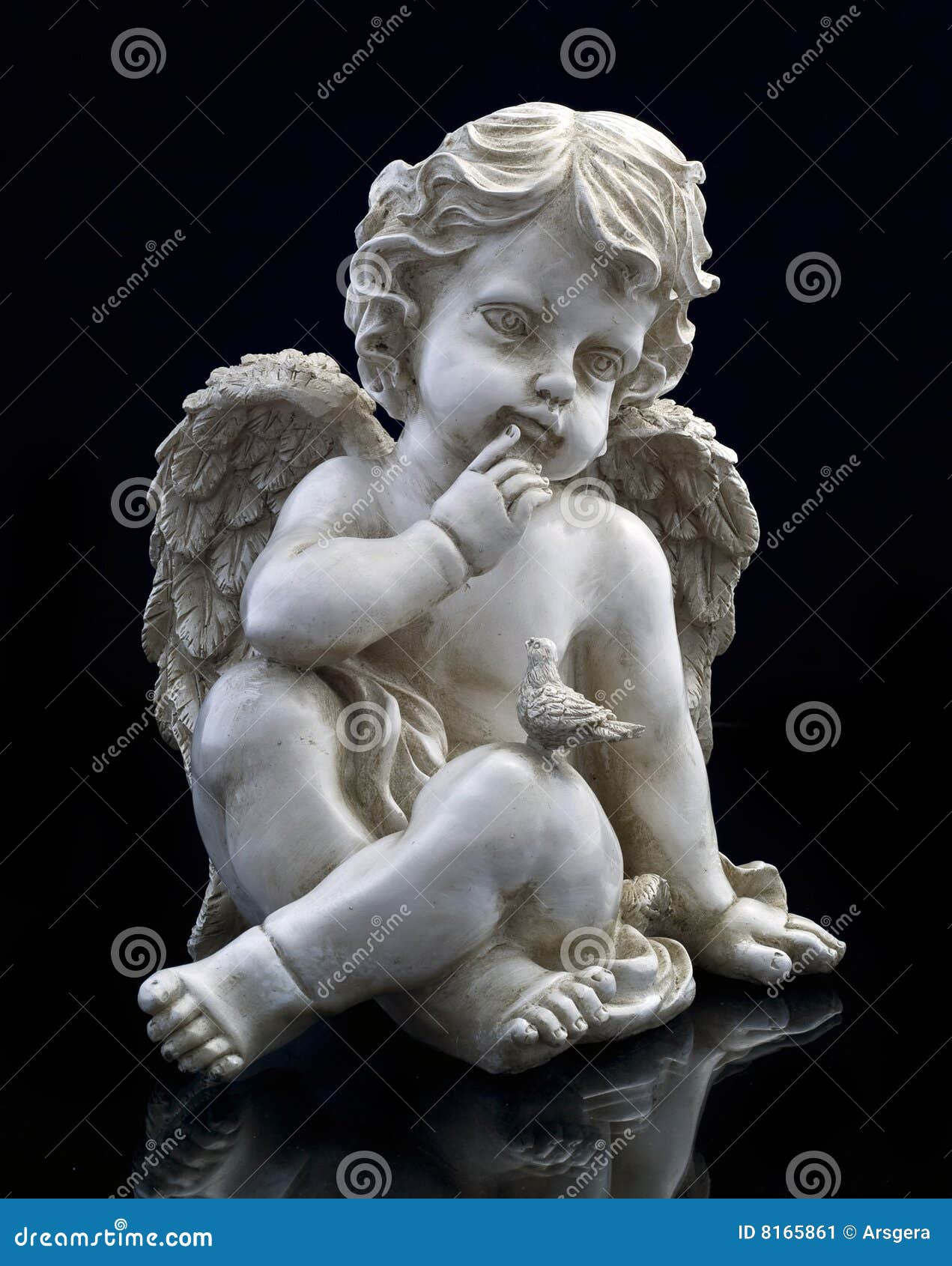 Angel and dove sculpture stock image. Image of ideas, elegance - 8165861