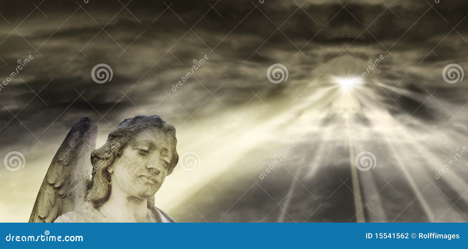 Angel and dramatic Sky stock illustration. Illustration of grey - 15541562
