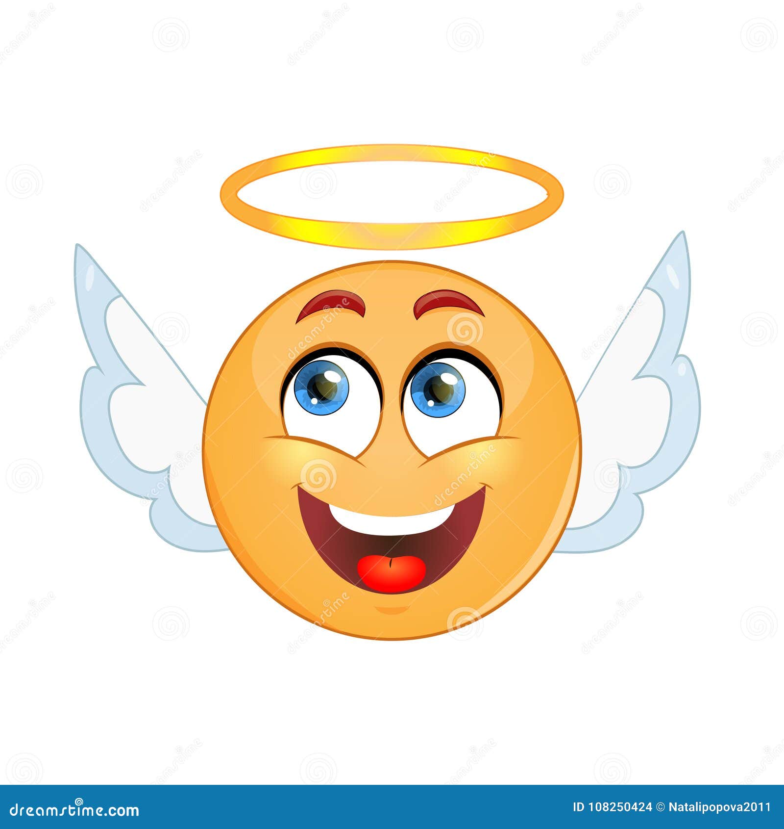 Angel Emoticon Icons Sticker Vector Flat Design | CartoonDealer.com ...