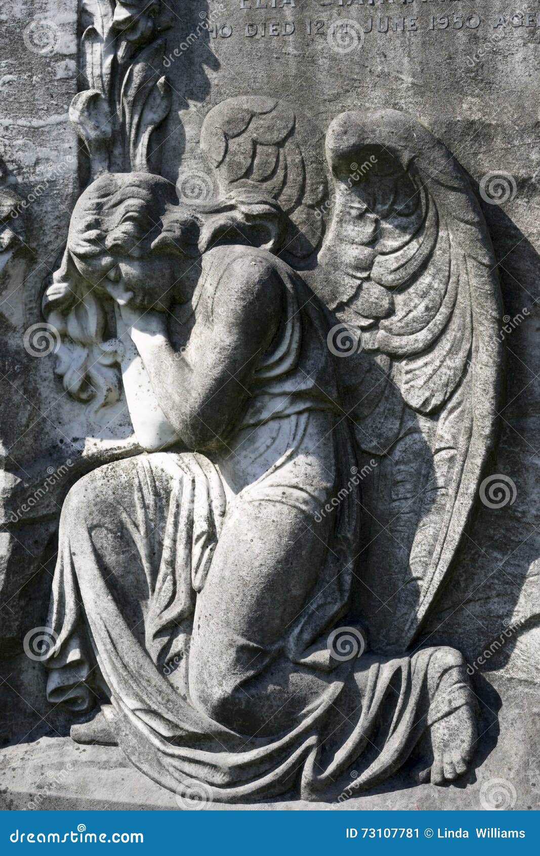 Angel at eternal rest stock image. Image of pray, wings - 73107781