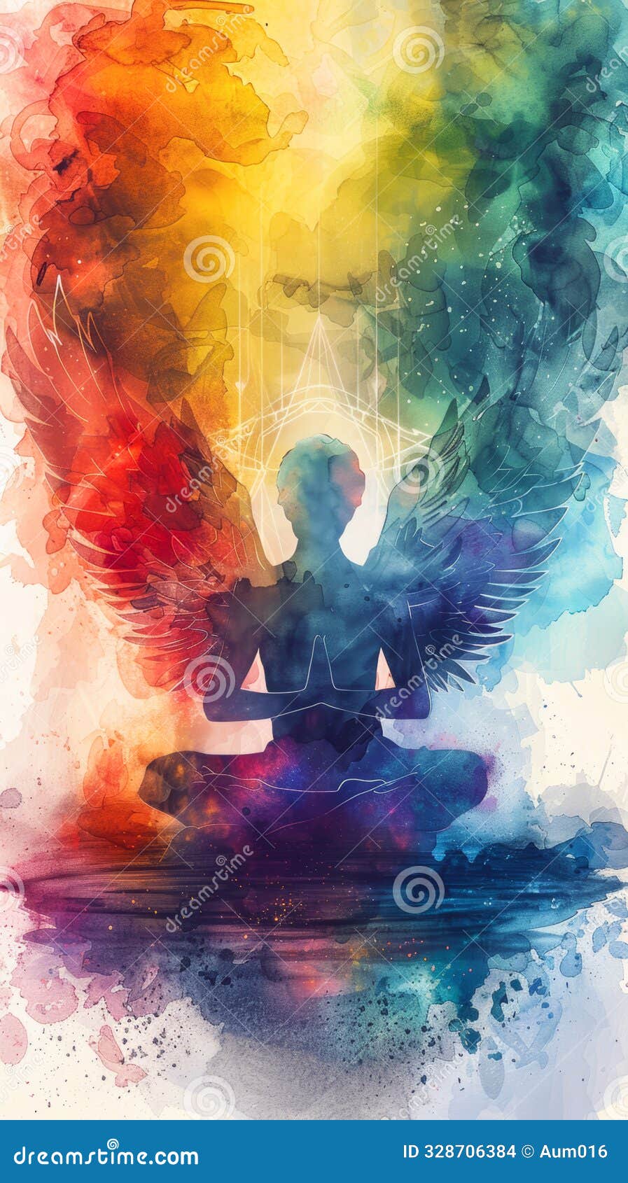 Angel Fairy is in prayer stock illustration. Illustration of reiki ...