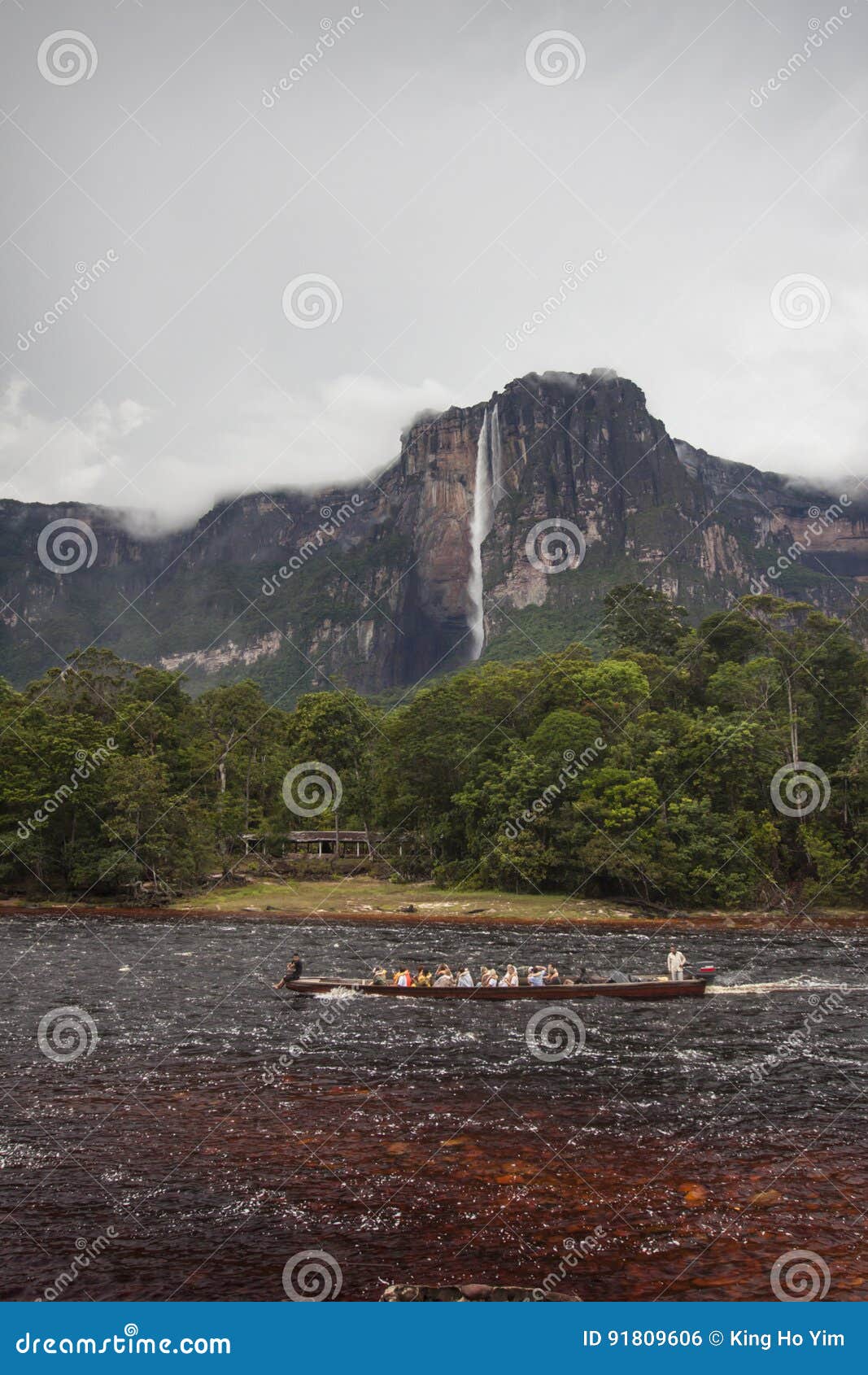 Angel Falls in Venezuela stock photo. Image of cliff - 91809606