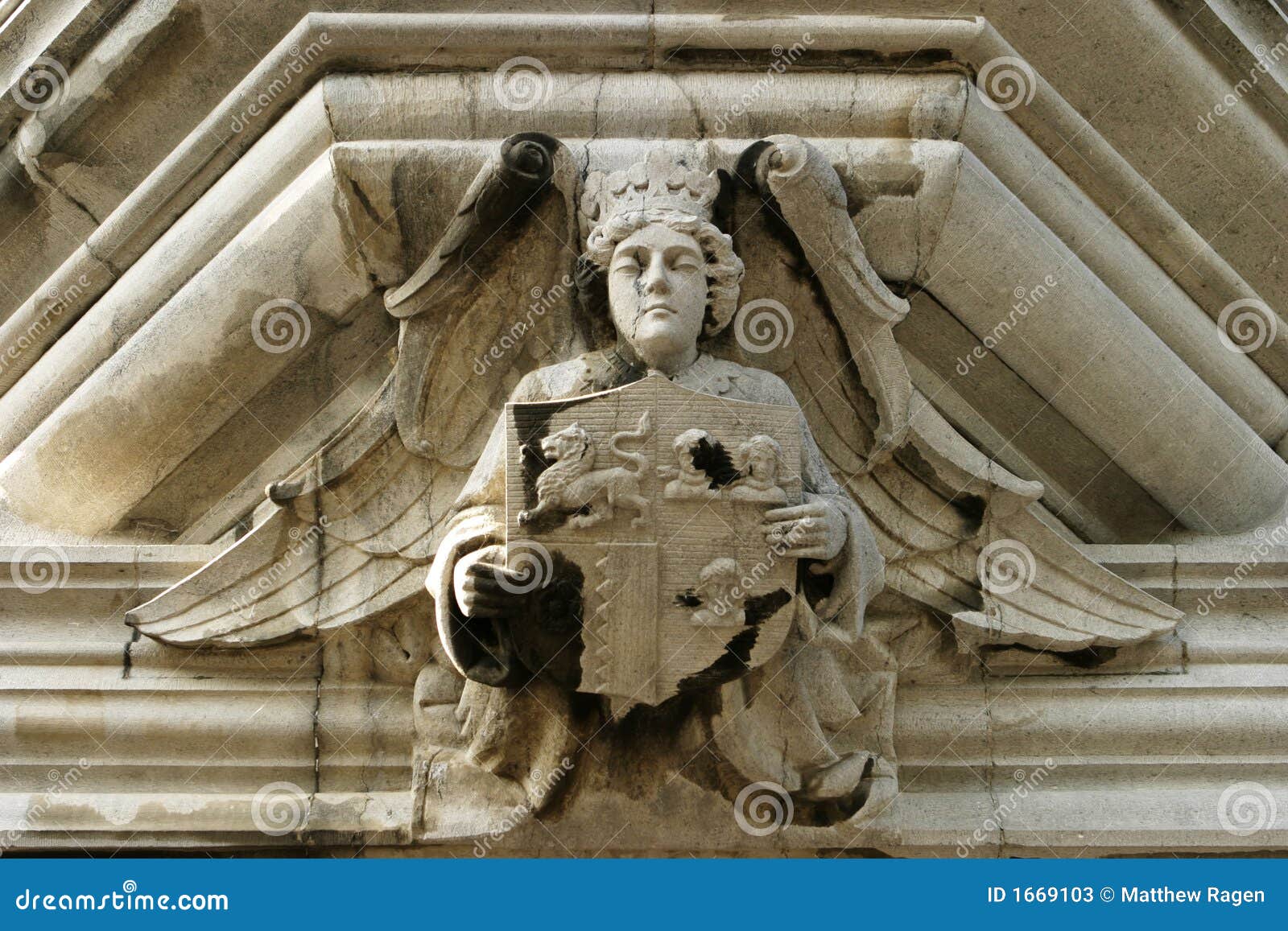 Angel with Family Crest stock image. Image of ancient - 1669103