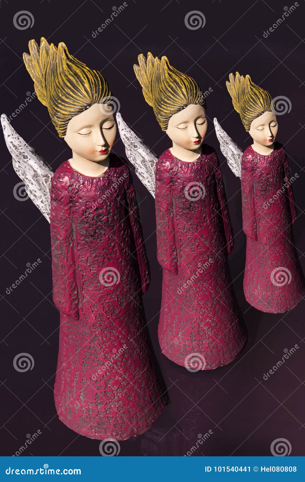 Angels, Beautiful Modern Angels with Red Dress and White Wings, Dark ...
