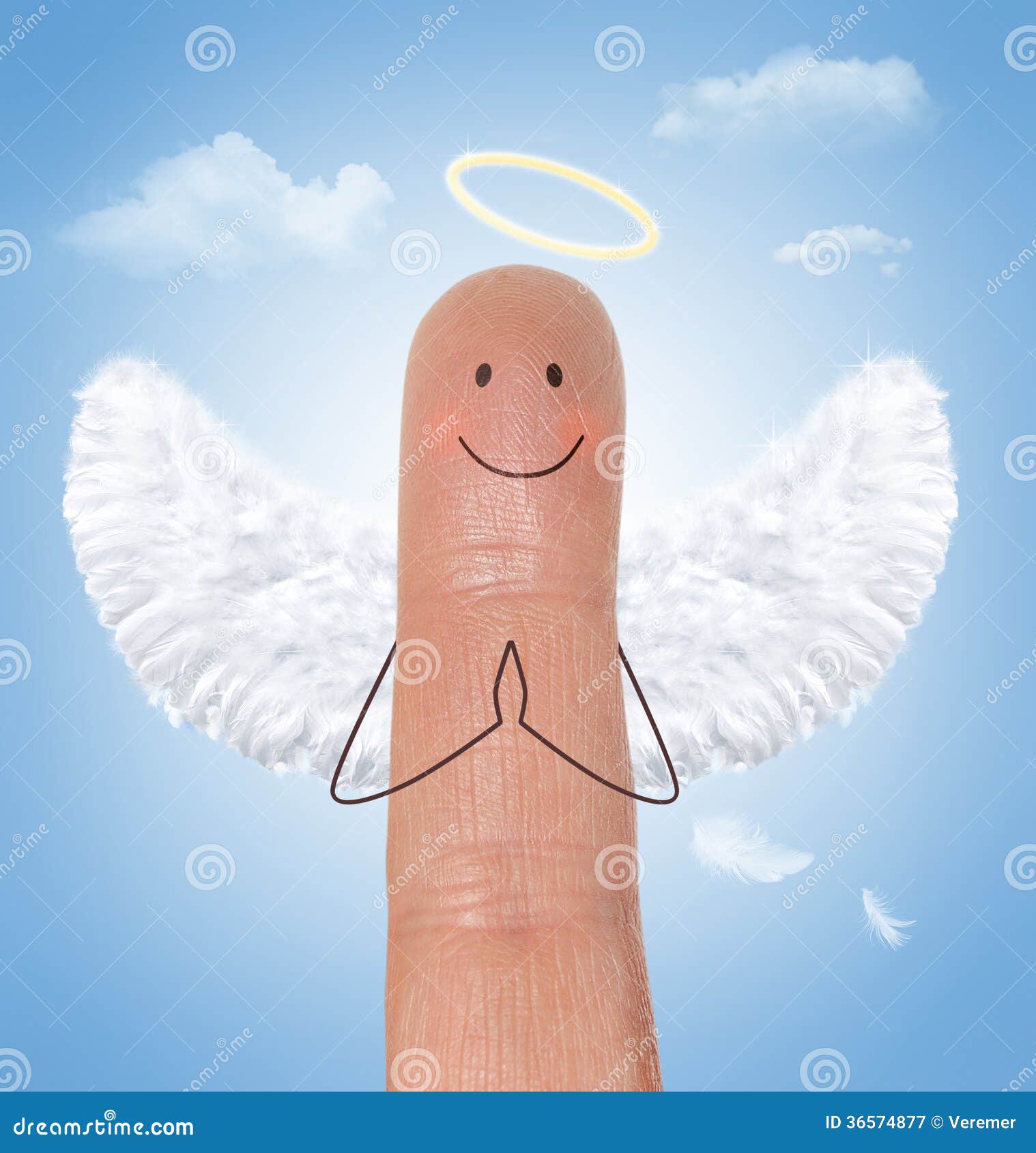 Angel on finger stock image. Image of ascend, angel, finger - 36574877