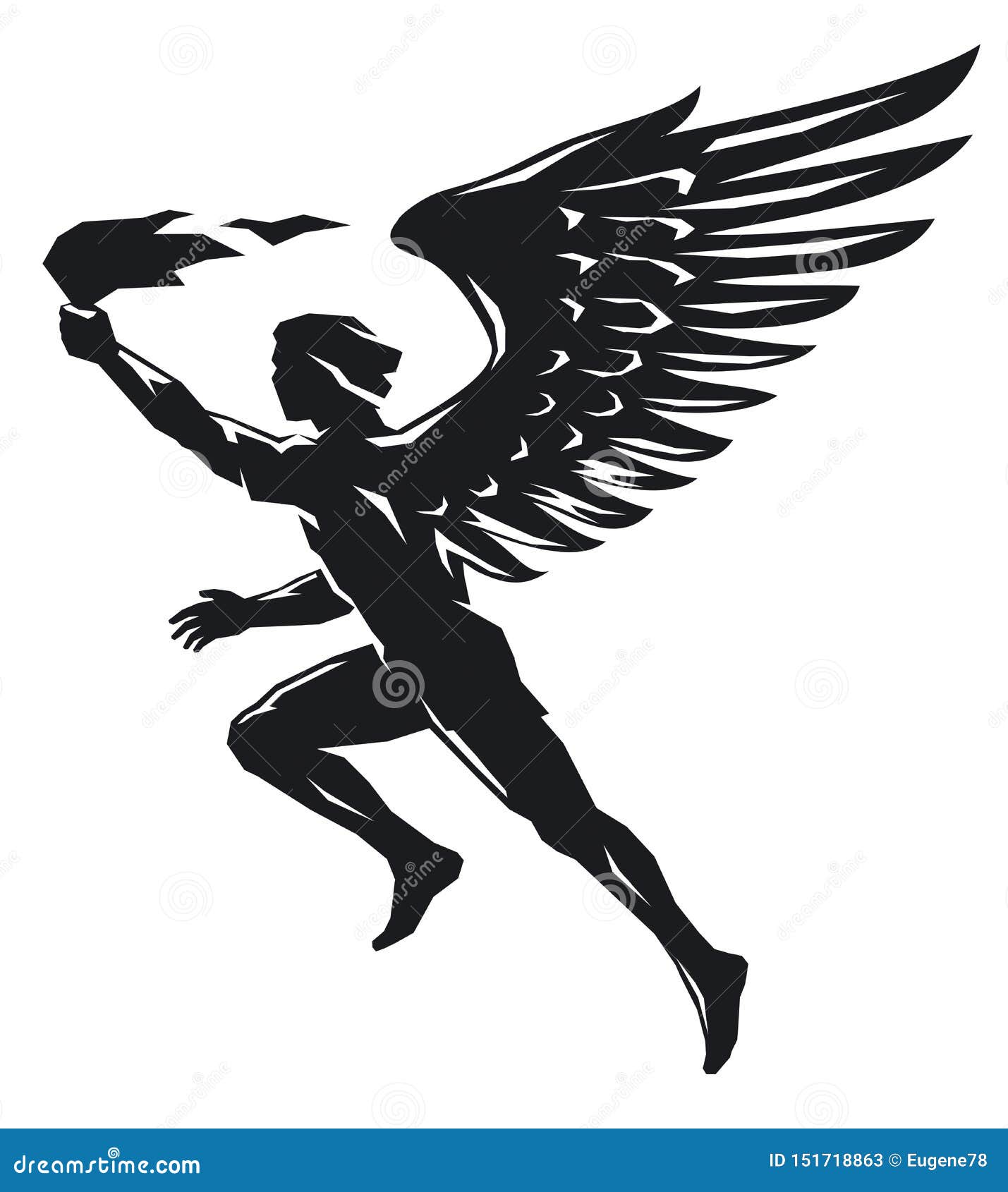 Angel with fire stock vector. Illustration of drawing - 151718863