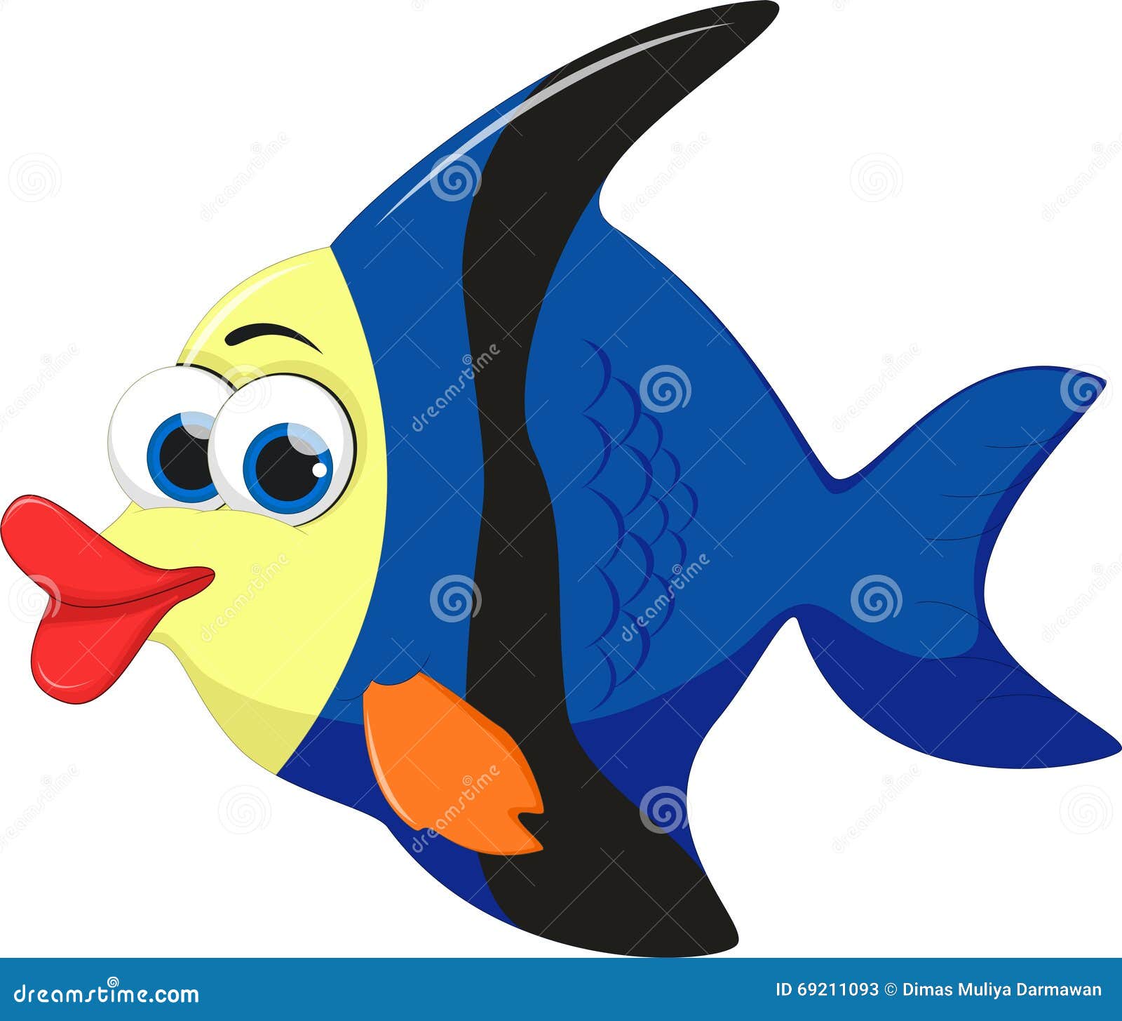 Angel fish cartoon stock illustration. Illustration of blue - 69211093