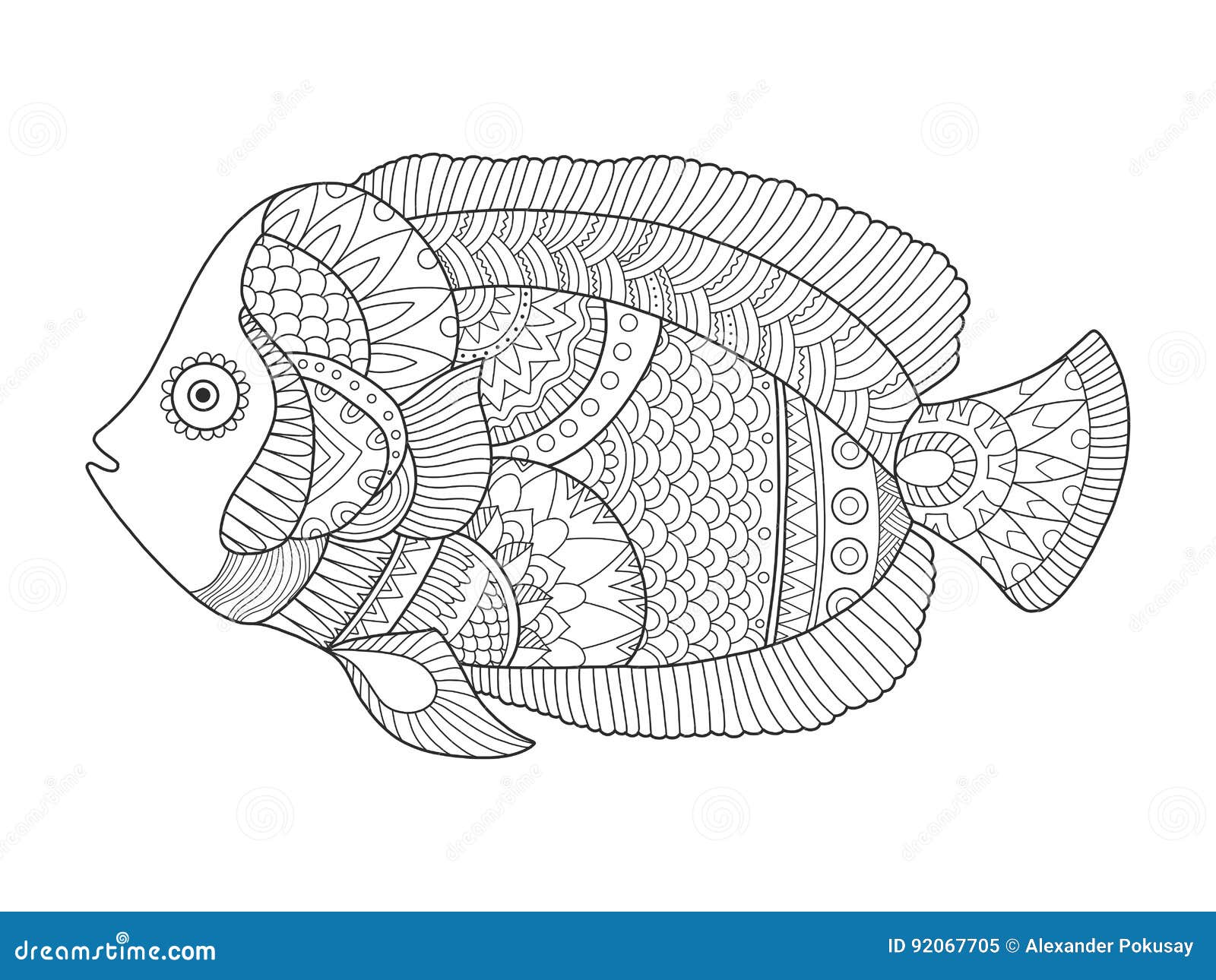 Angel Fish Coloring Book Vector Illustration Stock Vector ...