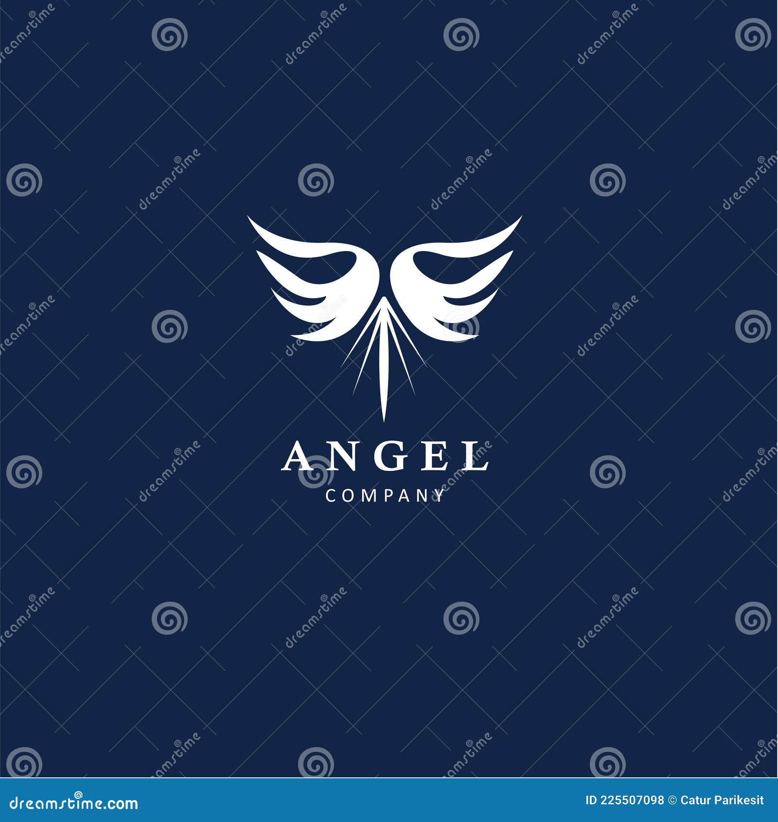 Angel Flat Monogram Logo Design Vector Illustration Stock Vector ...
